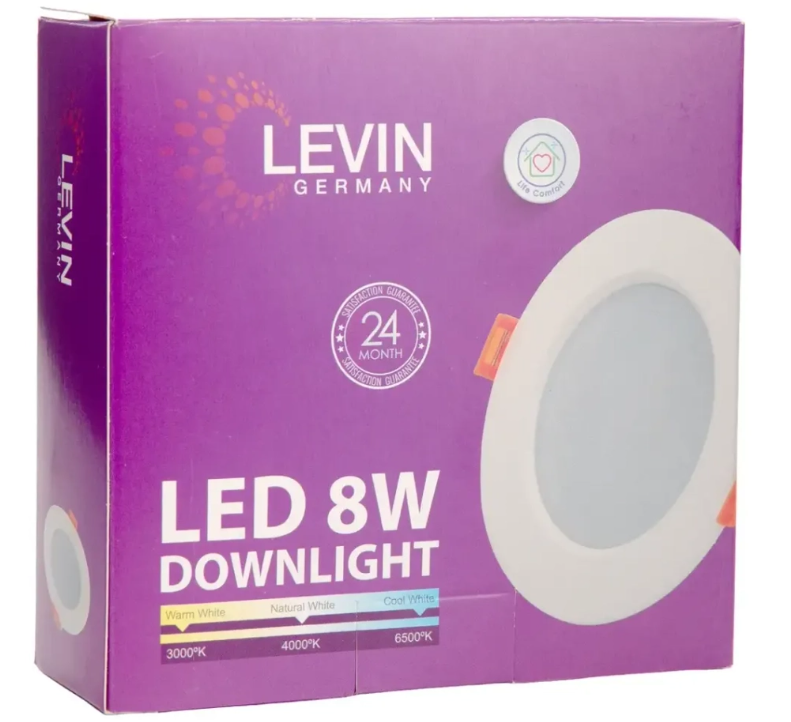 LEVIN LED Recessed 8W Downlights / Ceiling Light 3000K Warm White Light ...